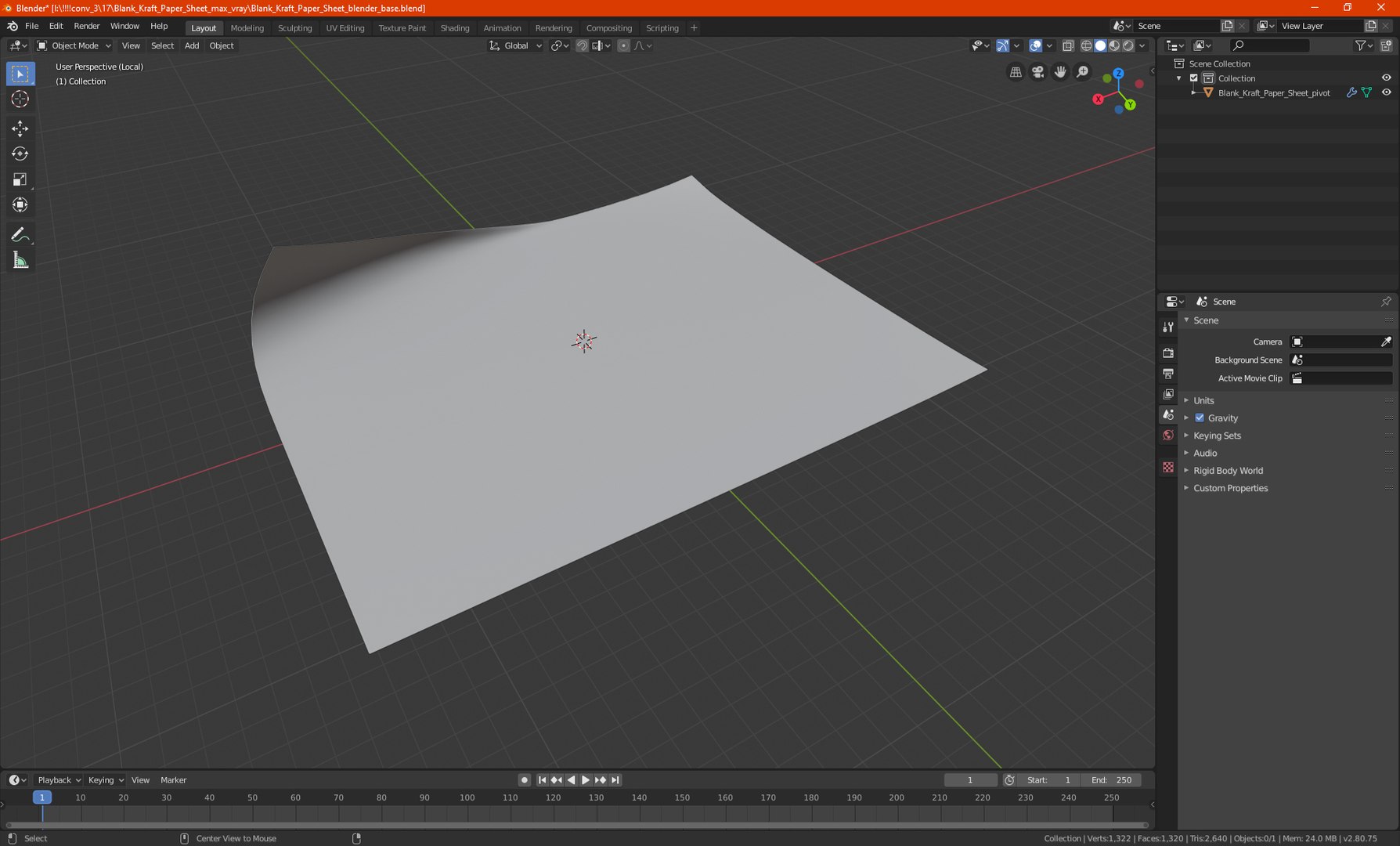 Blank Kraft Paper Sheet Model - TurboSquid 1993710