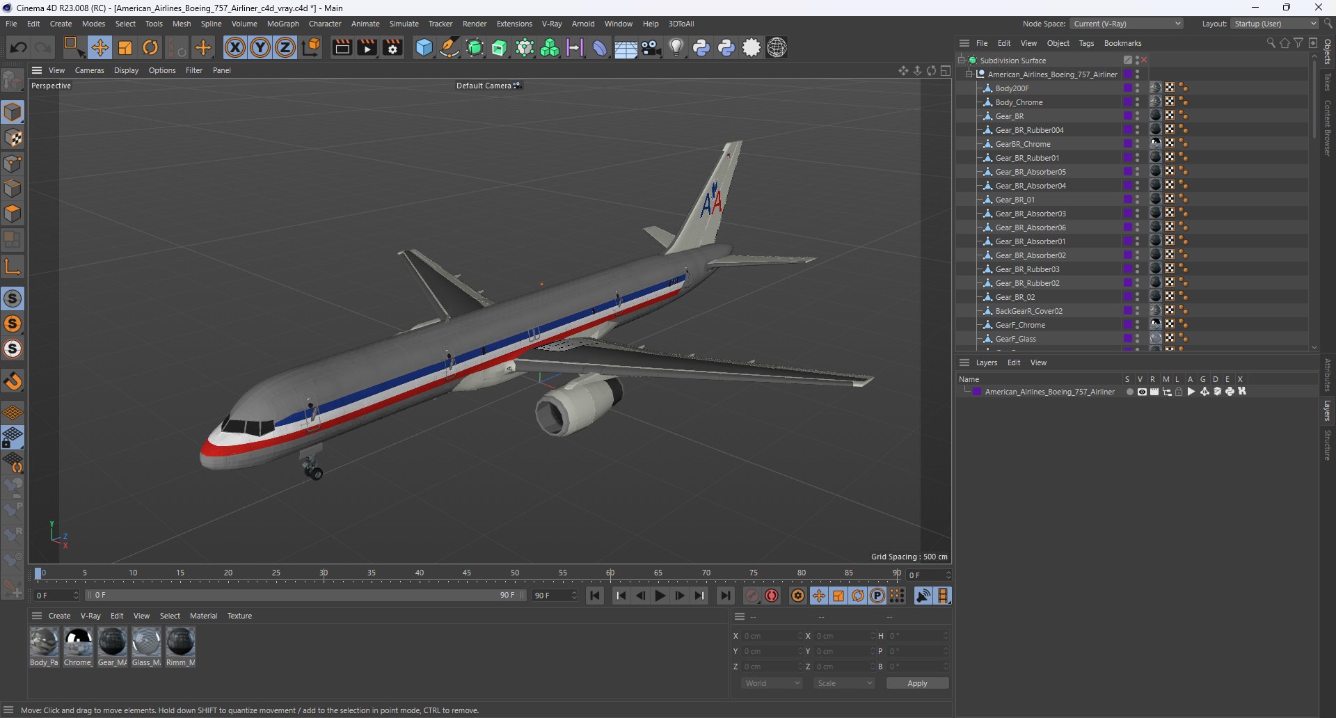 3D American Airlines Boeing 757 Airliner Model - TurboSquid 2349259