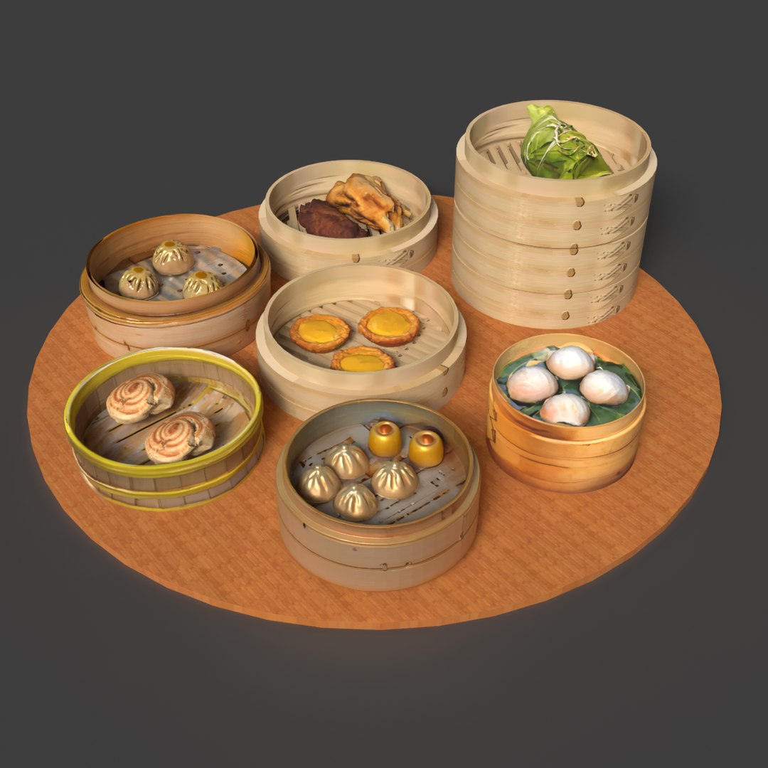 Chinese Dim Sum With Bamboo Steamer 3D Model - TurboSquid 2321356