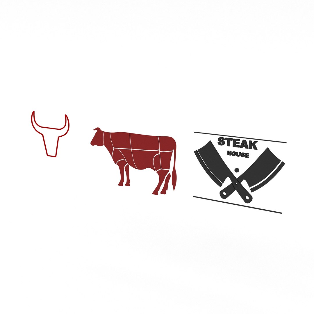 3D Butcher And Steakhouse Signs - TurboSquid 2006834