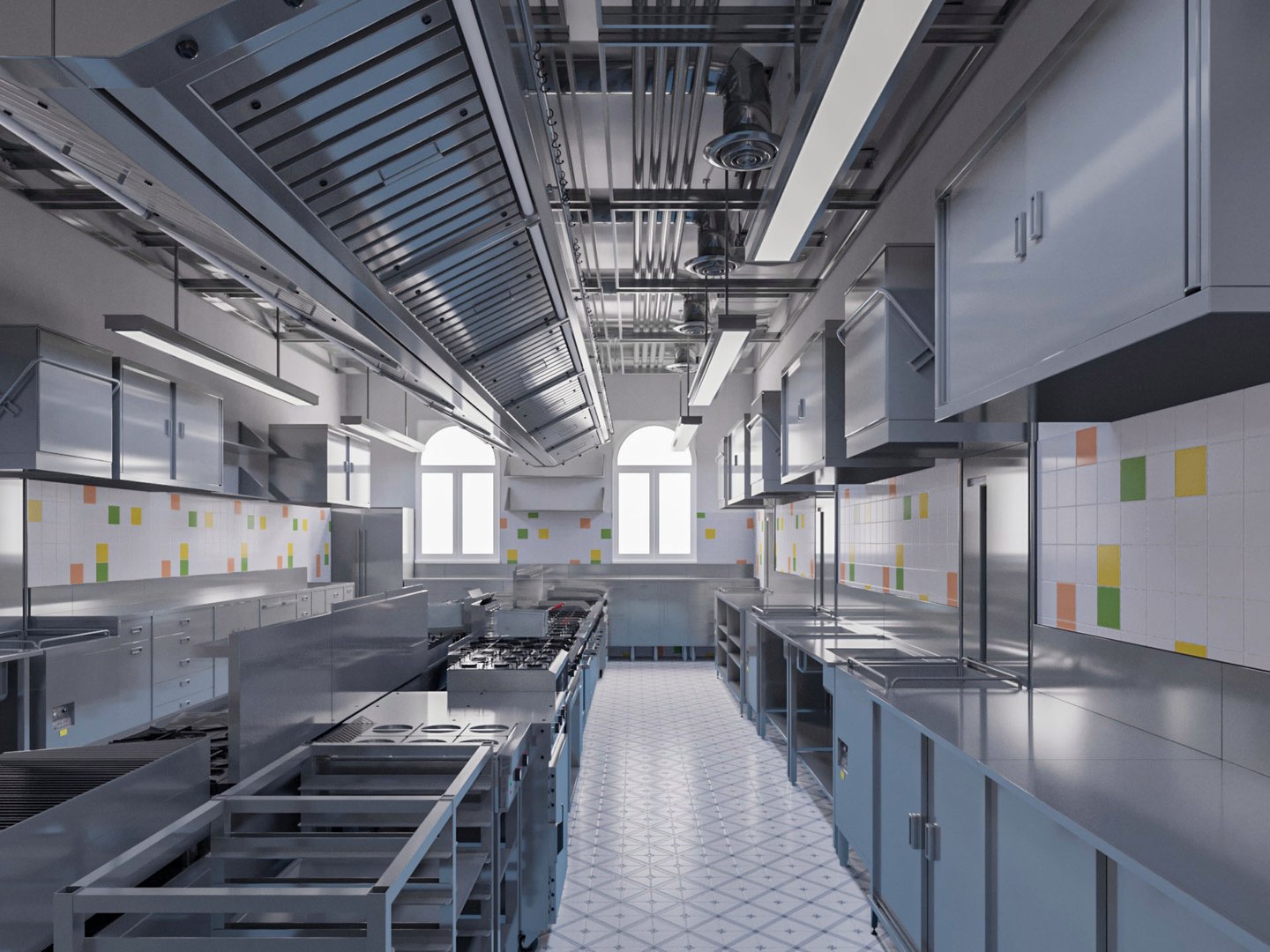 3D Commercial Kitchen 2 Model - TurboSquid 2093874