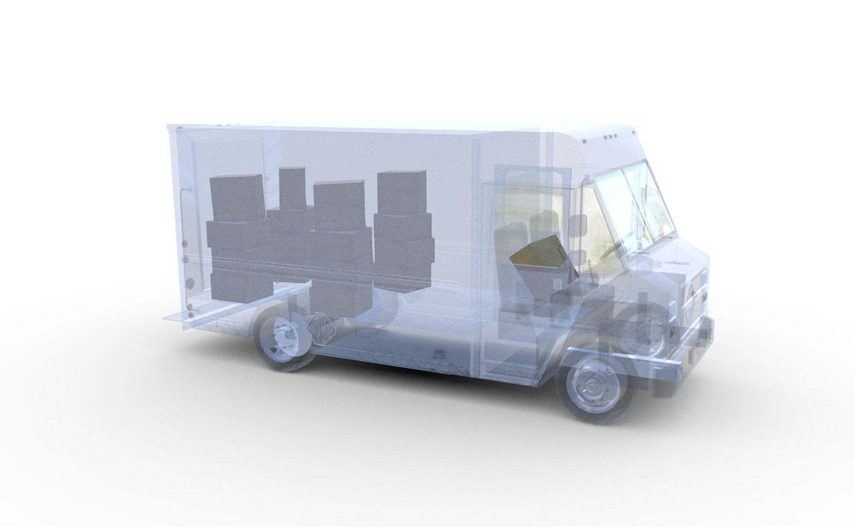 Generic White Mail Truck 3D Model - TurboSquid 2138111