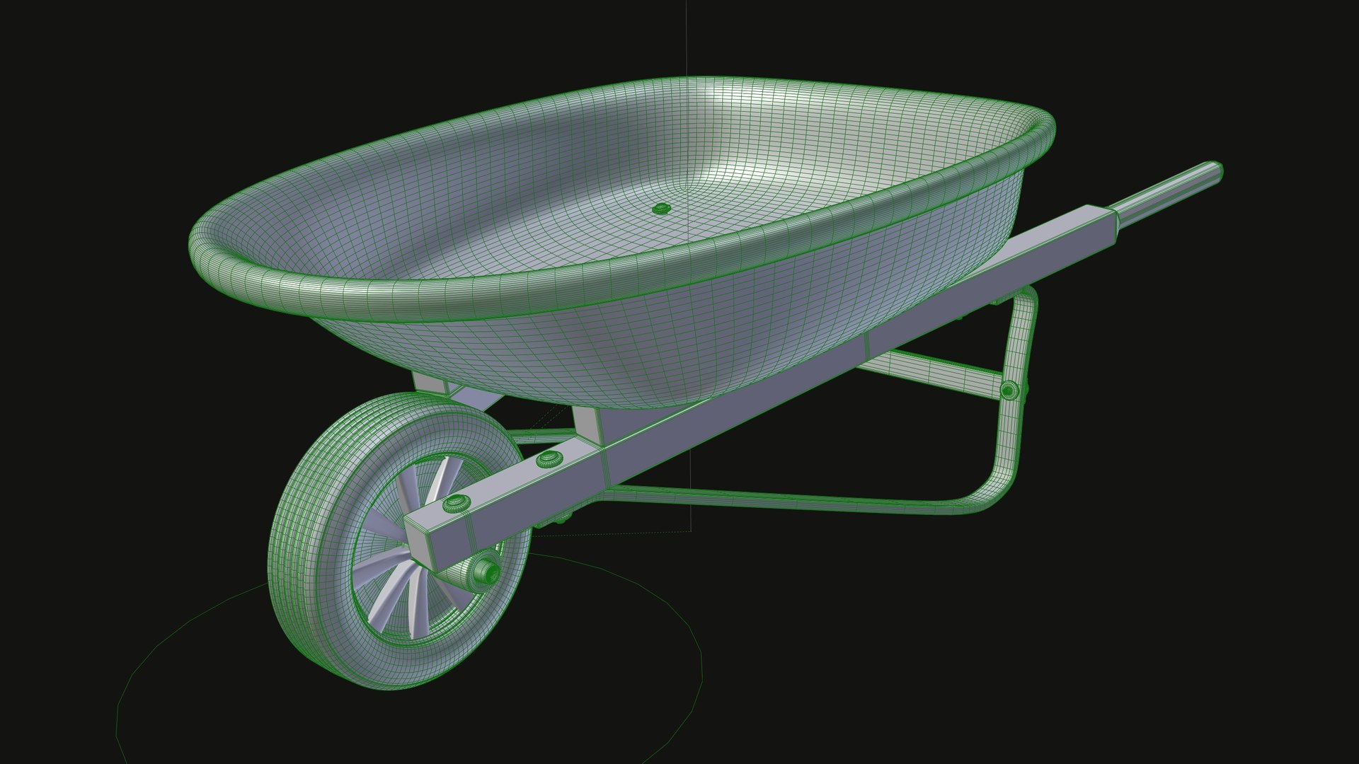 3d Photo-realistic Wheelbarrow Aging Wheel Model
