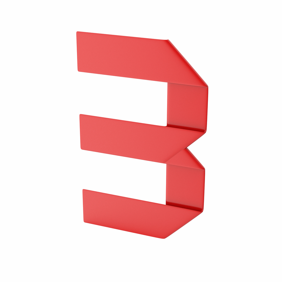 Ribbon Numbers 3D Model - TurboSquid 2201106