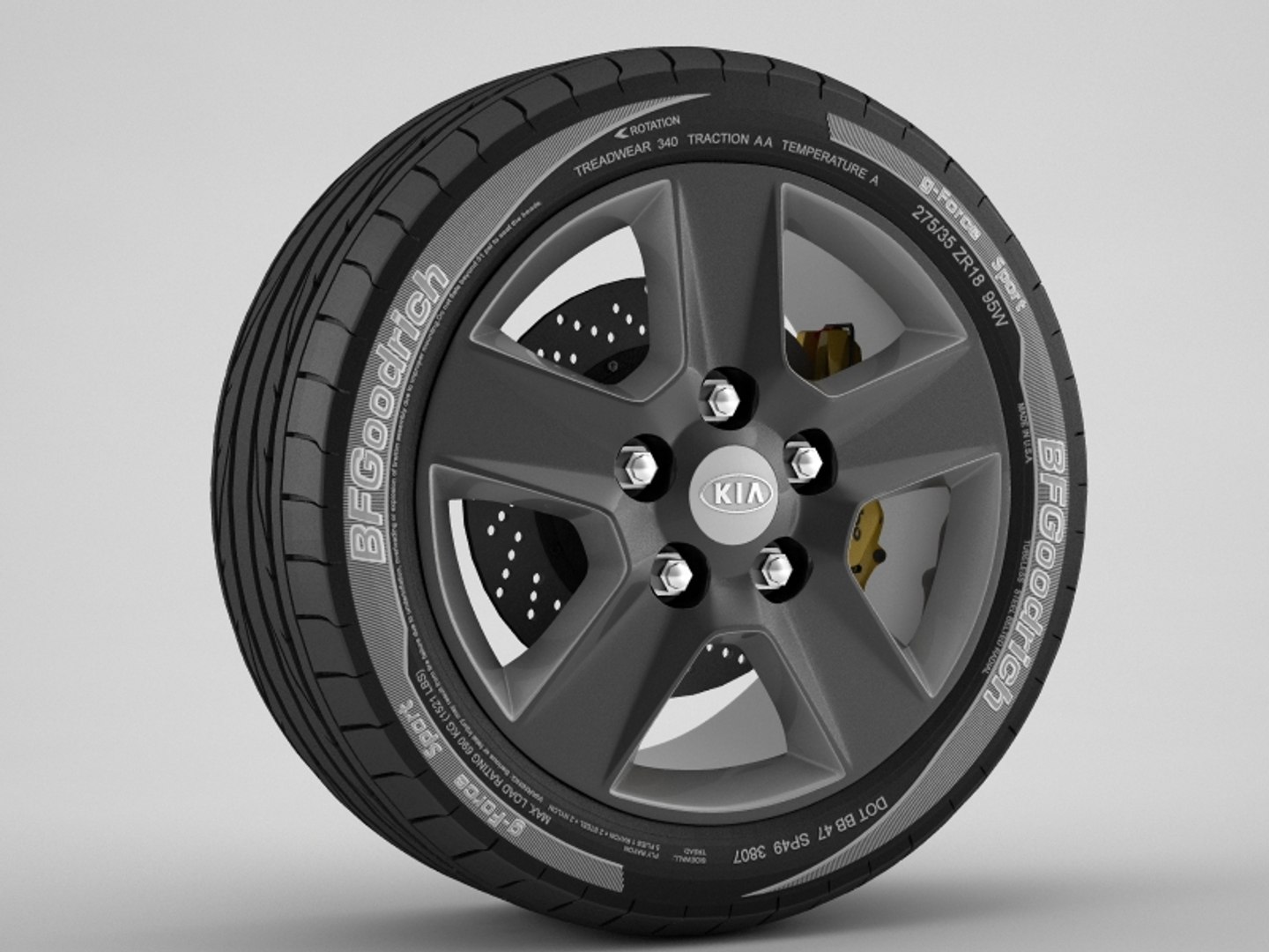 3d Kia Rim Tyre Model
