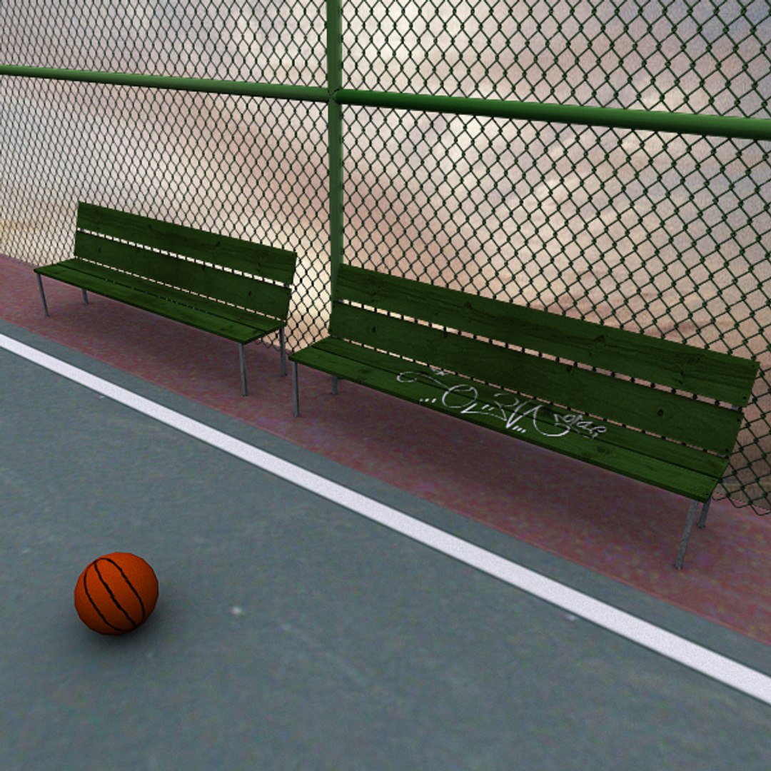 photorealistic basketball court 3ds