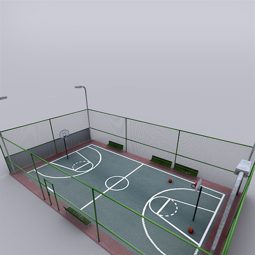 photorealistic basketball court 3ds