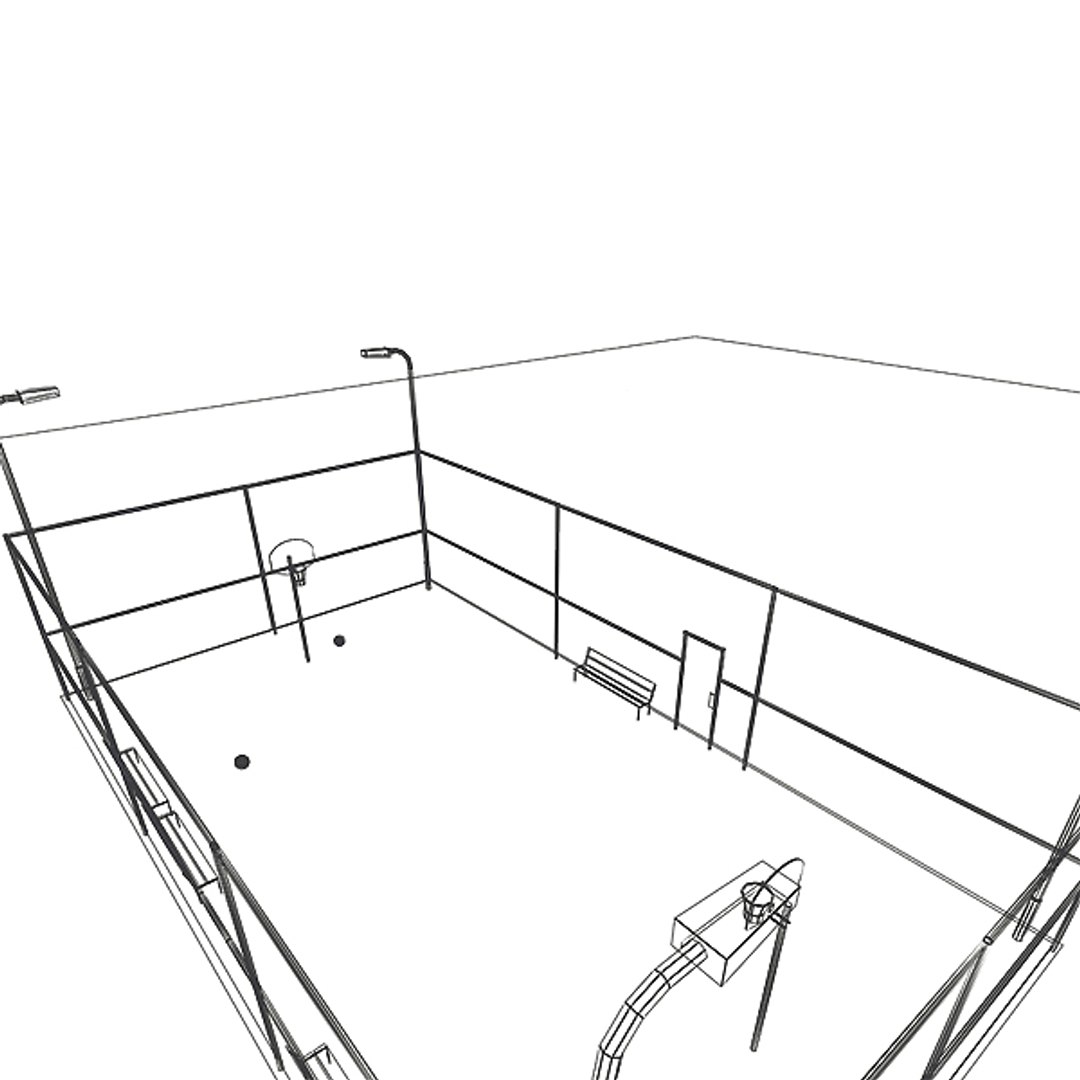 photorealistic basketball court 3ds