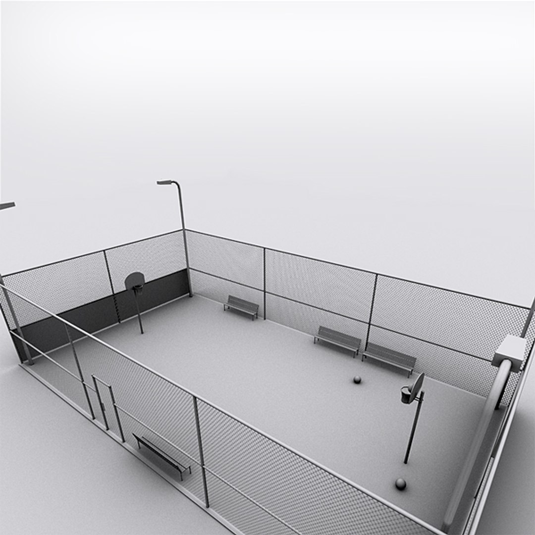photorealistic basketball court 3ds