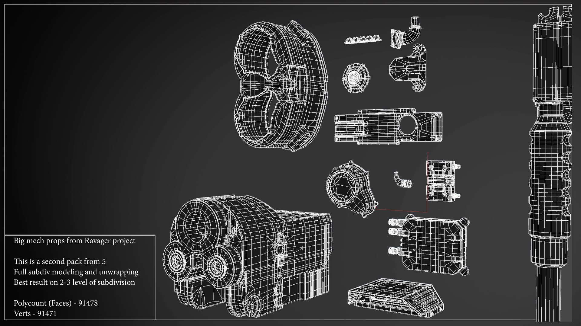 3d Big Mech Props Model