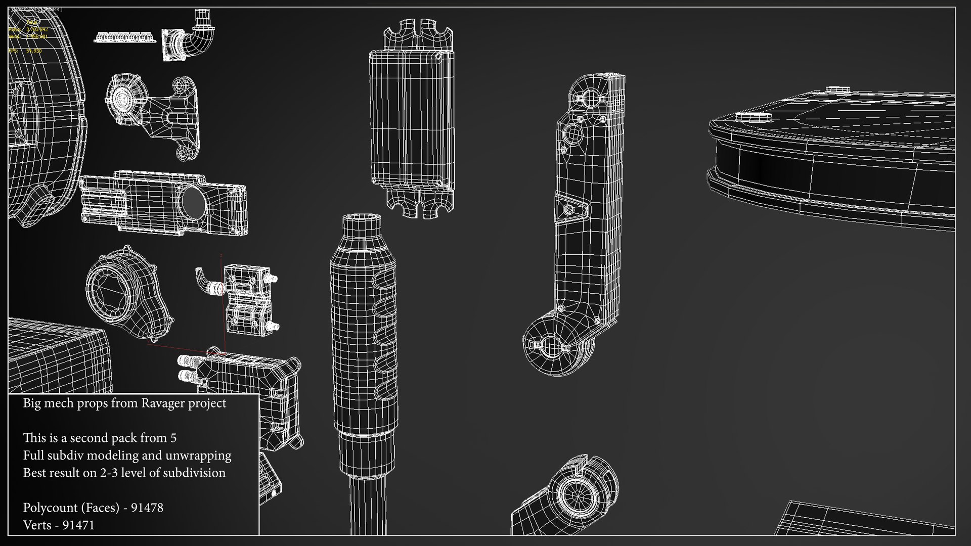 3d Big Mech Props Model