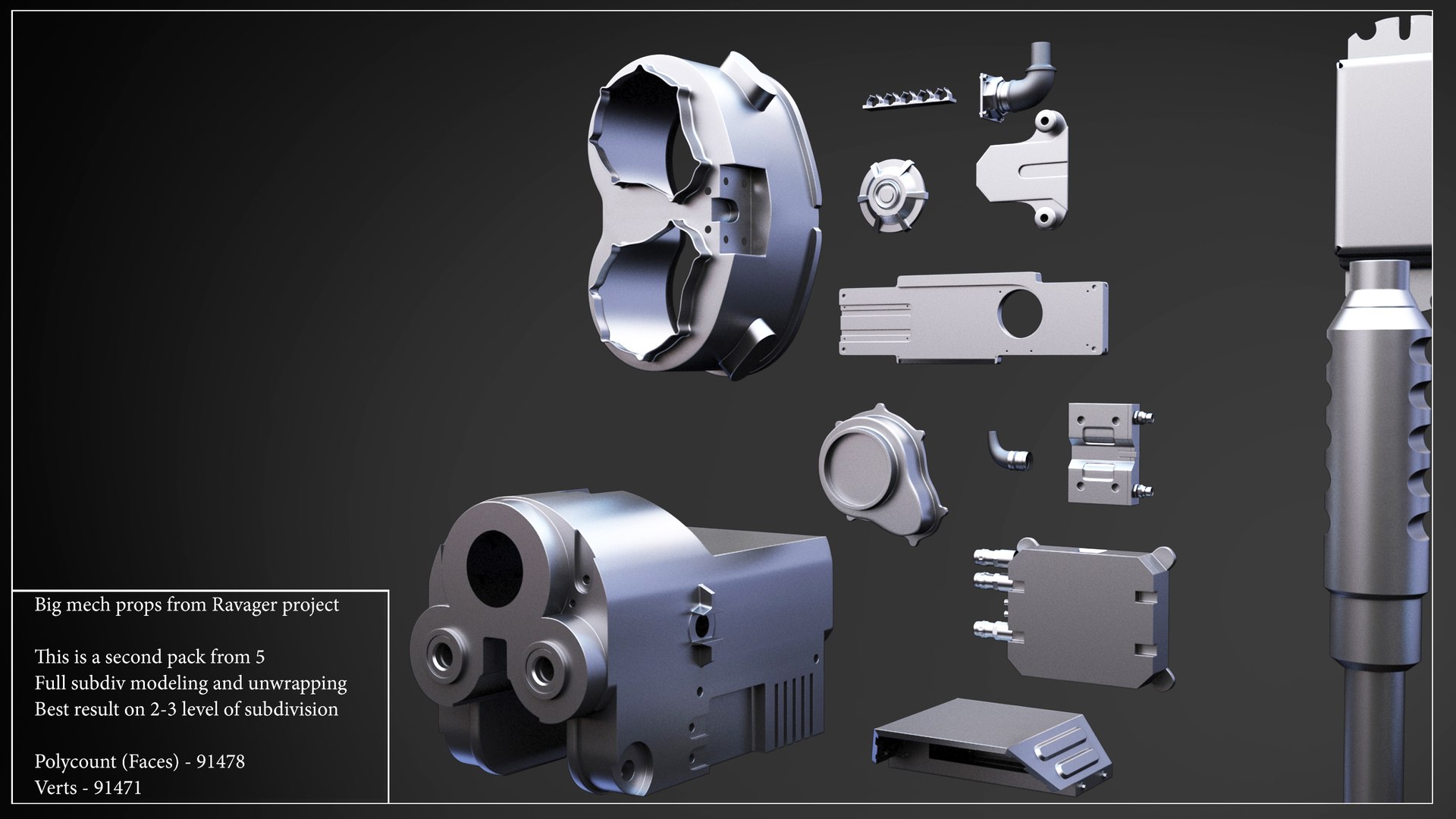 3d Big Mech Props Model