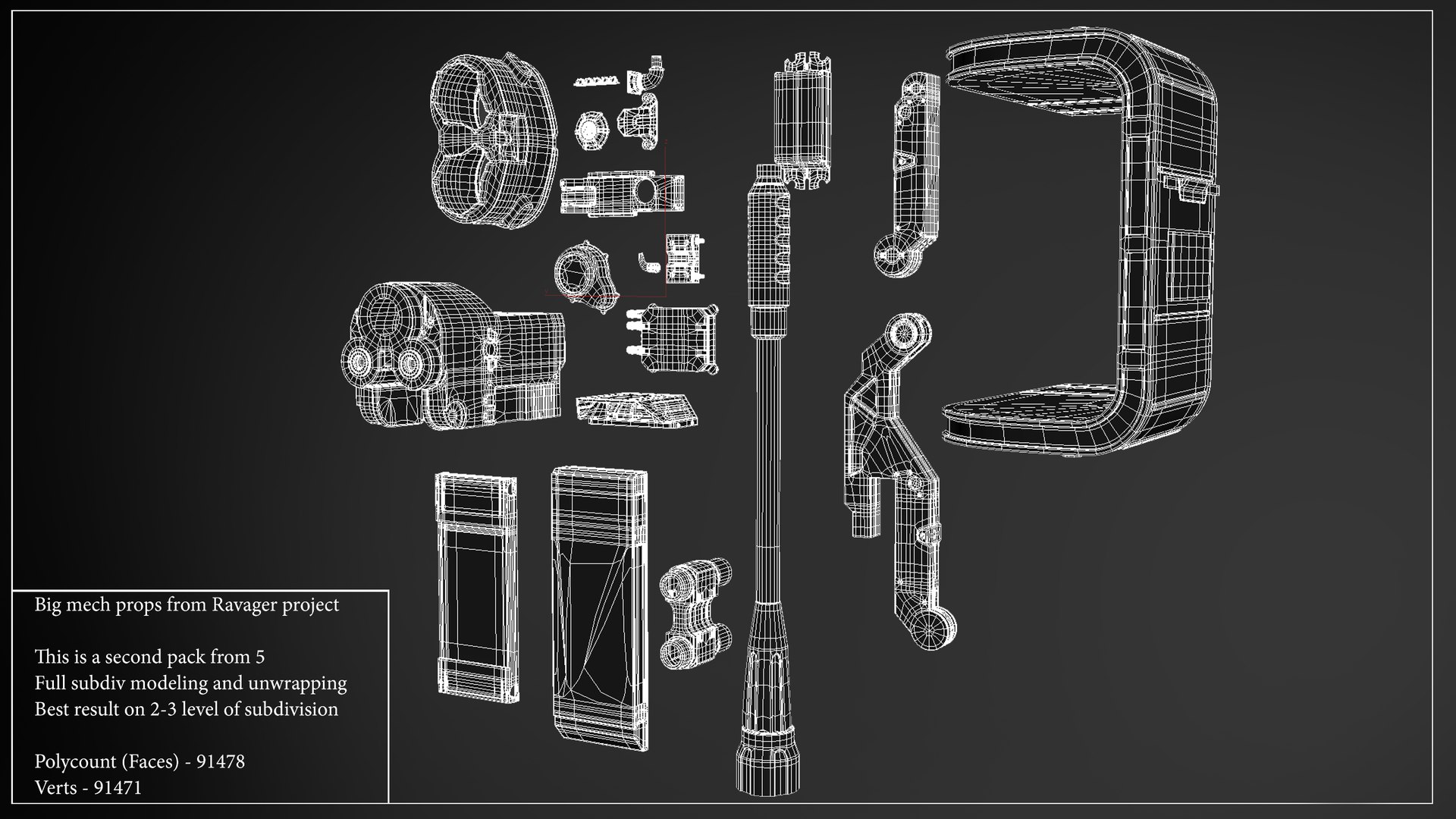 3d Big Mech Props Model