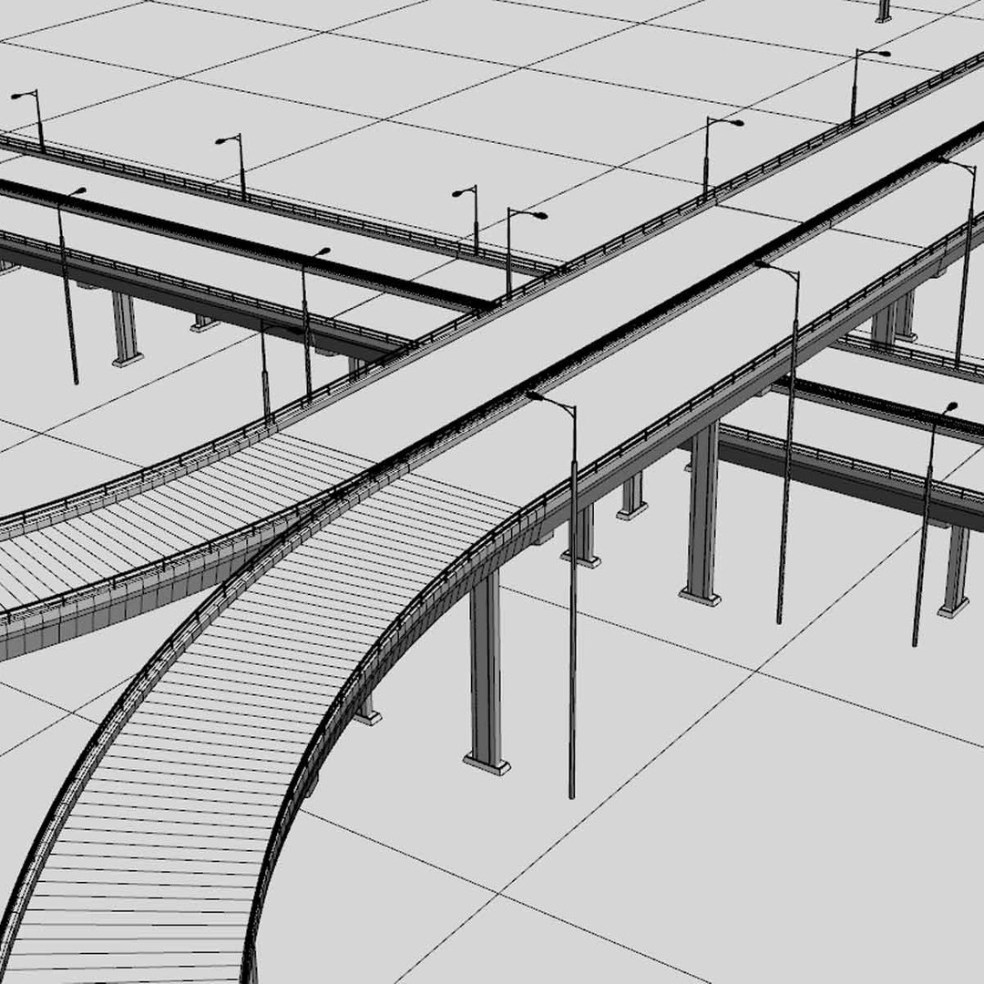 Highway Set Bridges Overpass Max