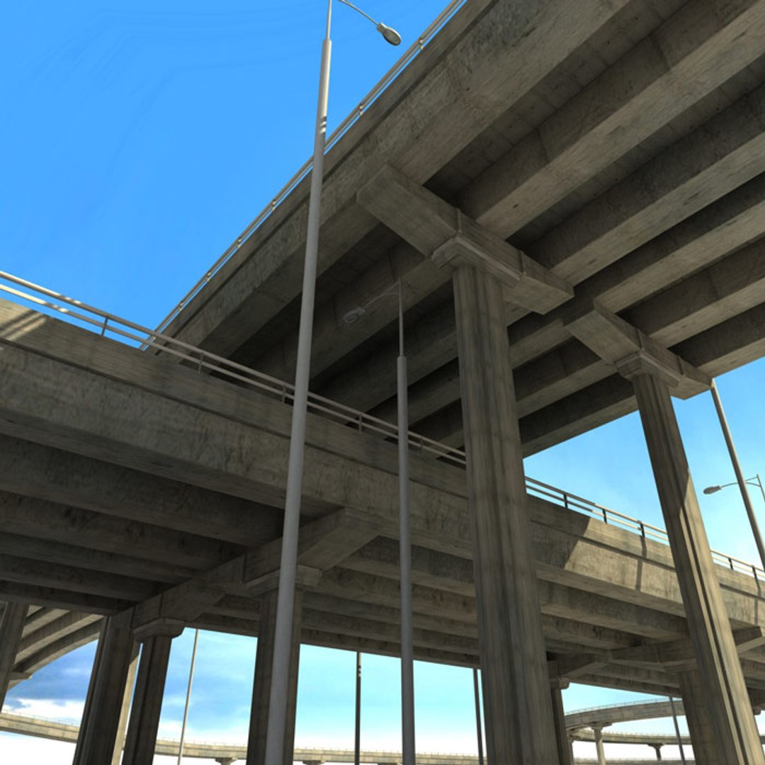 Highway Set Bridges Overpass Max