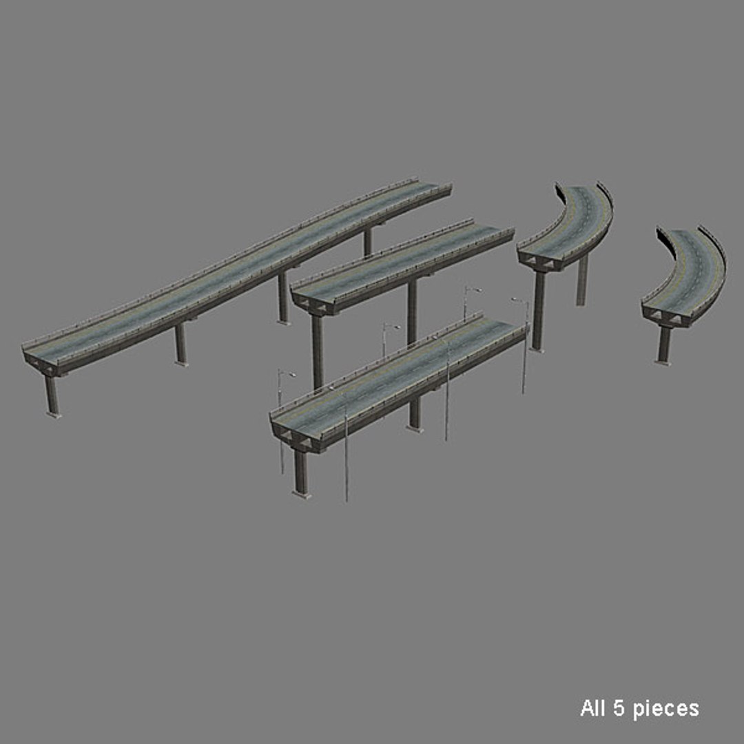 Highway Set Bridges Overpass Max