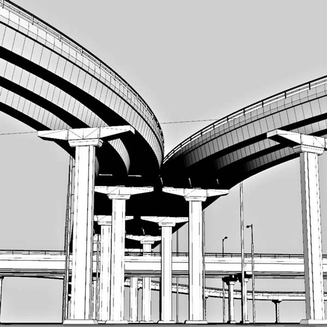 Highway Set Bridges Overpass Max