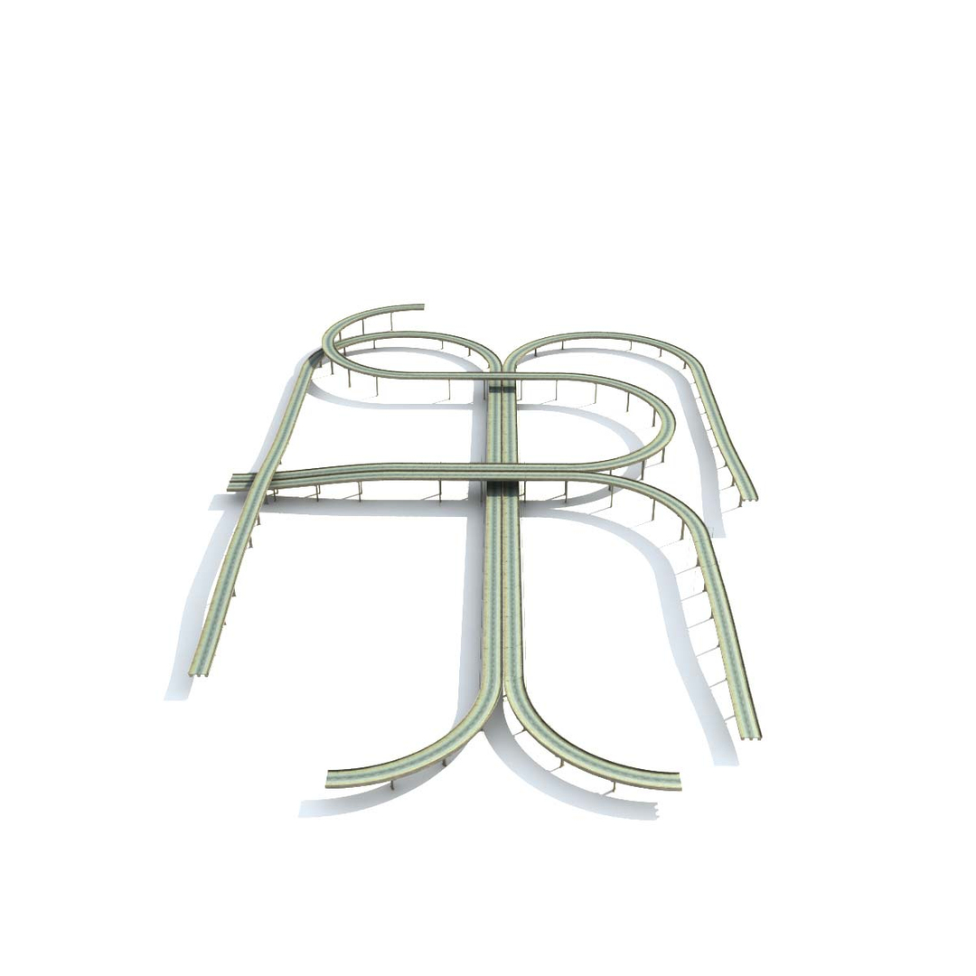Highway Set Bridges Overpass Max