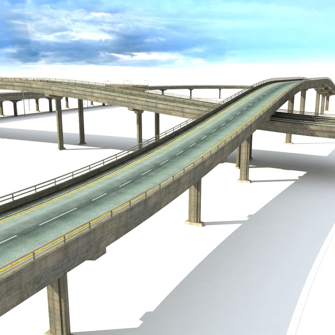 Highway Set Bridges Overpass Max