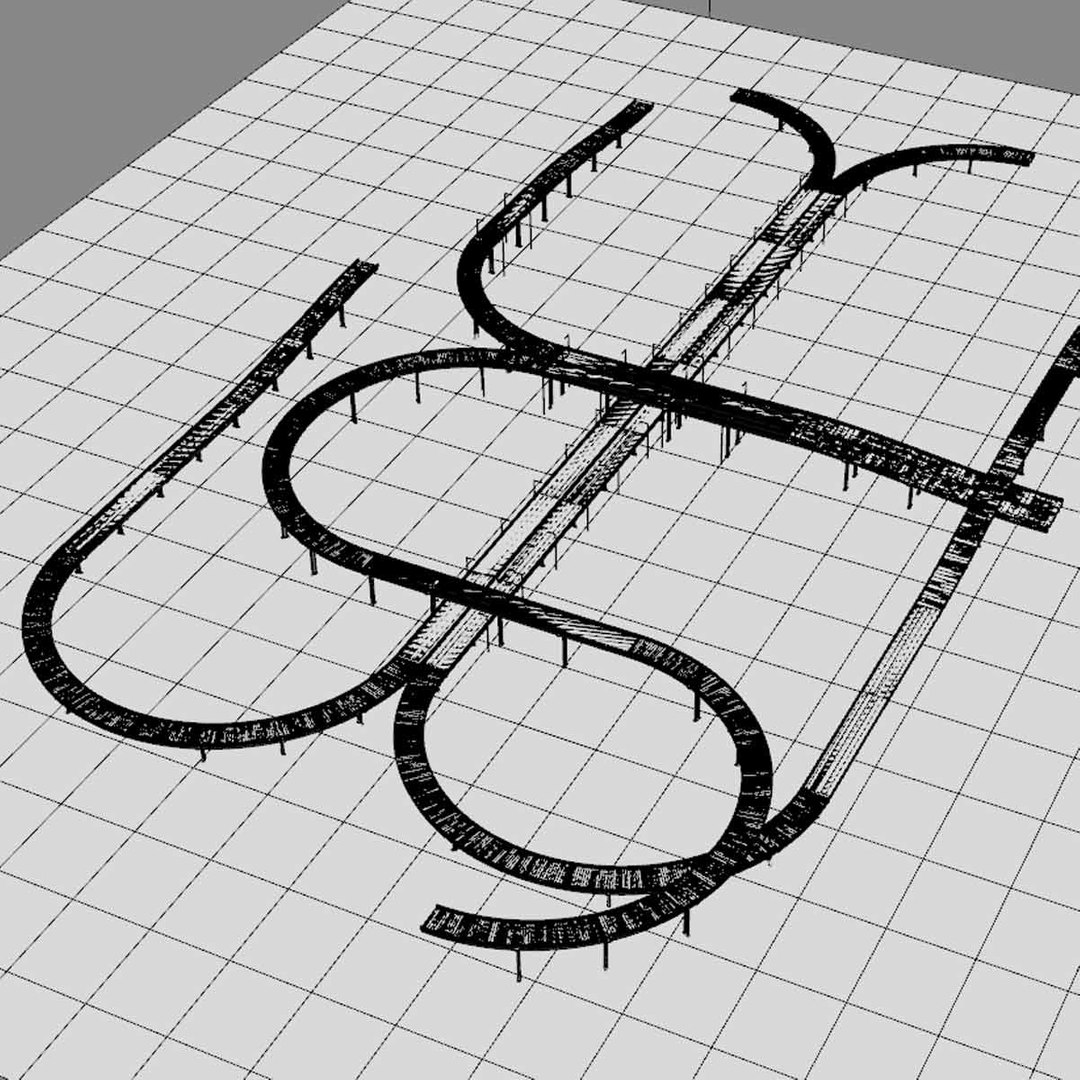 Highway Set Bridges Overpass Max