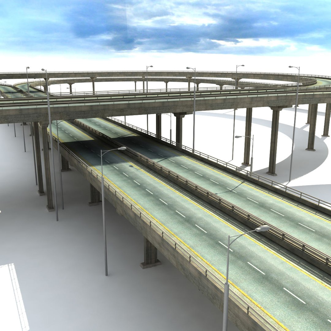 Highway Set Bridges Overpass Max