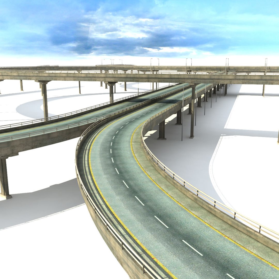 Highway Set Bridges Overpass Max