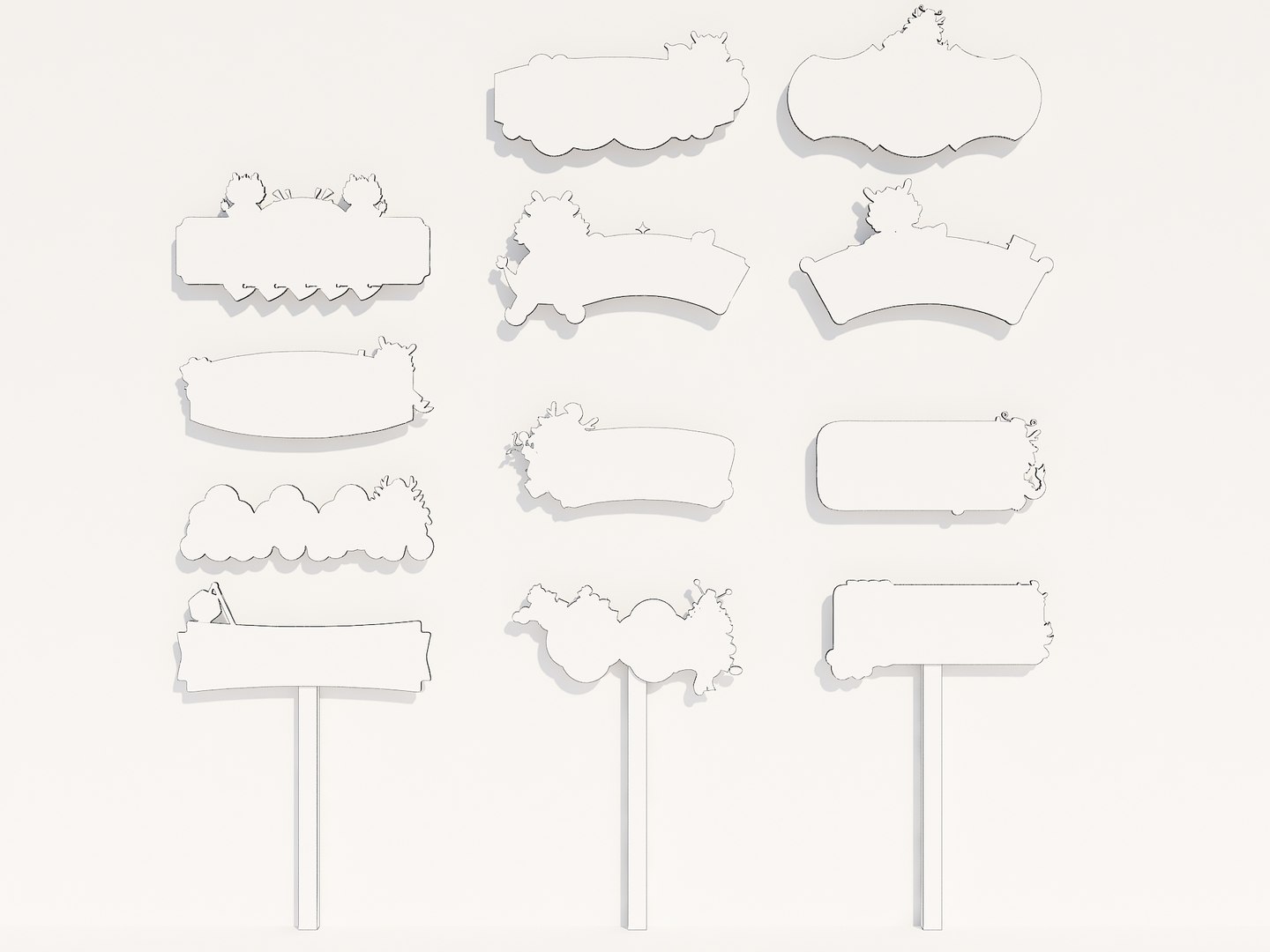 3D Model Snack Placement Signboard Snack Hands Raise Signs To Attract ...