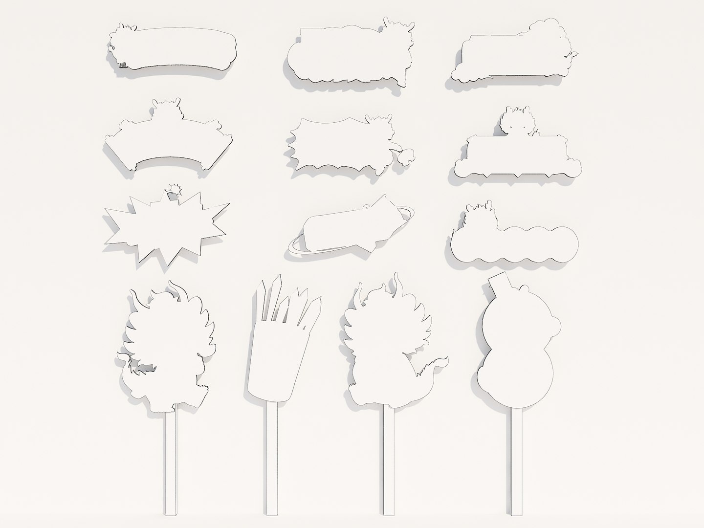 3D Model Snack Placement Signboard Snack Hands Raise Signs To Attract ...