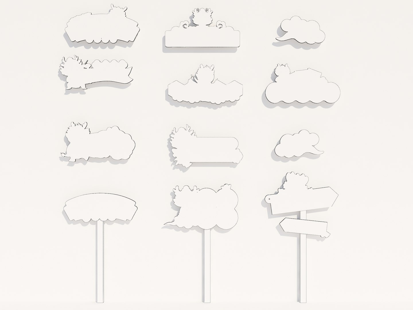 3D Model Snack Placement Signboard Snack Hands Raise Signs To Attract ...