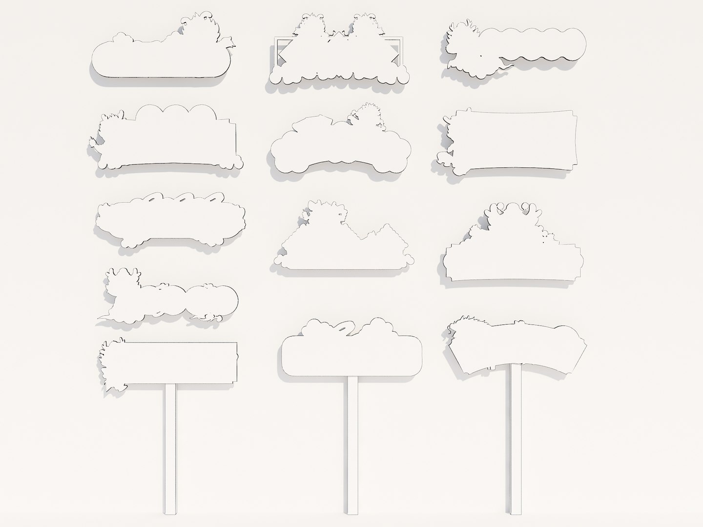 3D Model Snack Placement Signboard Snack Hands Raise Signs To Attract ...