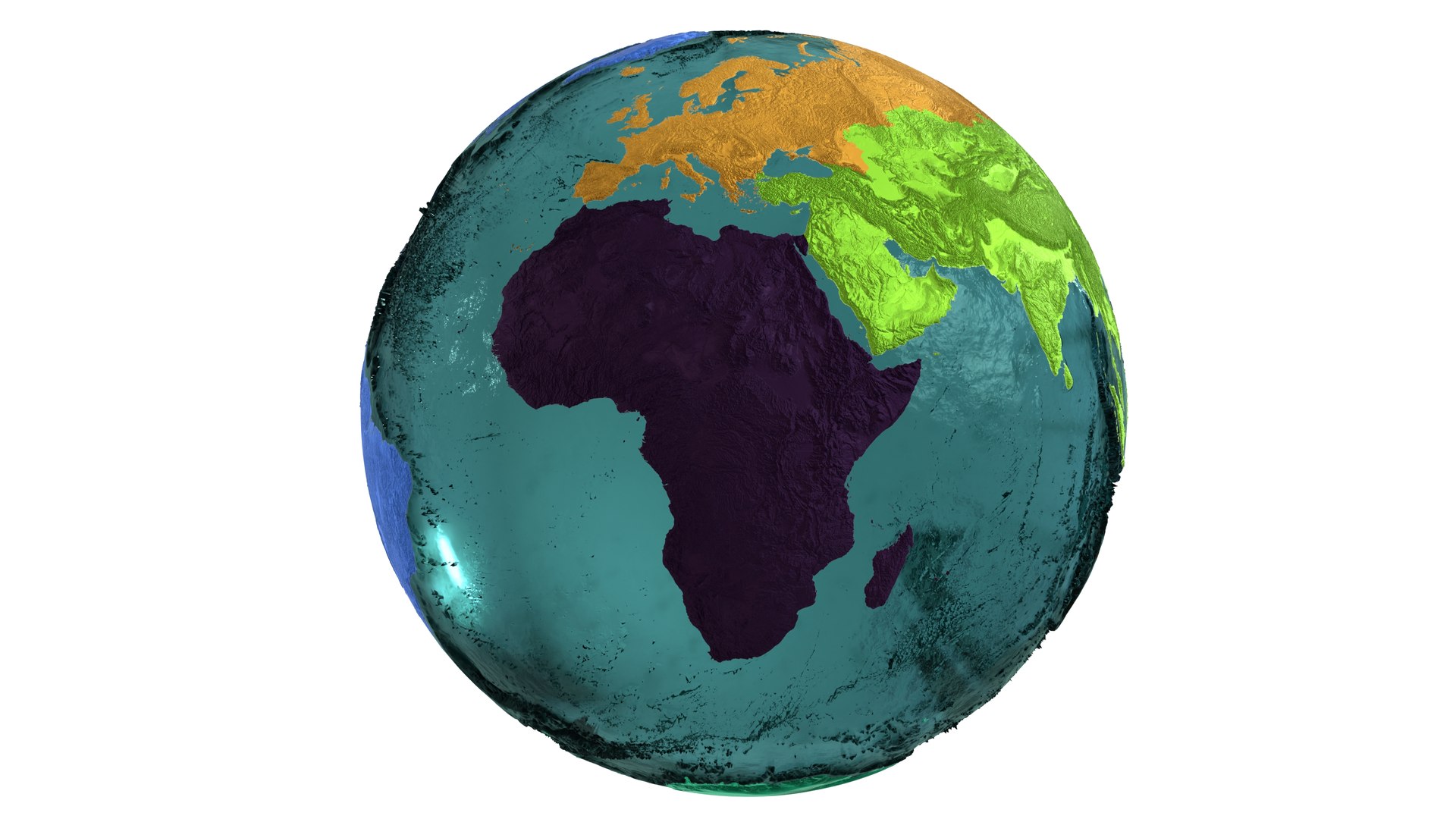 3D Model Earth Water 3D Globe Continents - TurboSquid 2347565