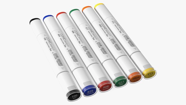 Sketch Marker 6 Colors model - TurboSquid 1864966