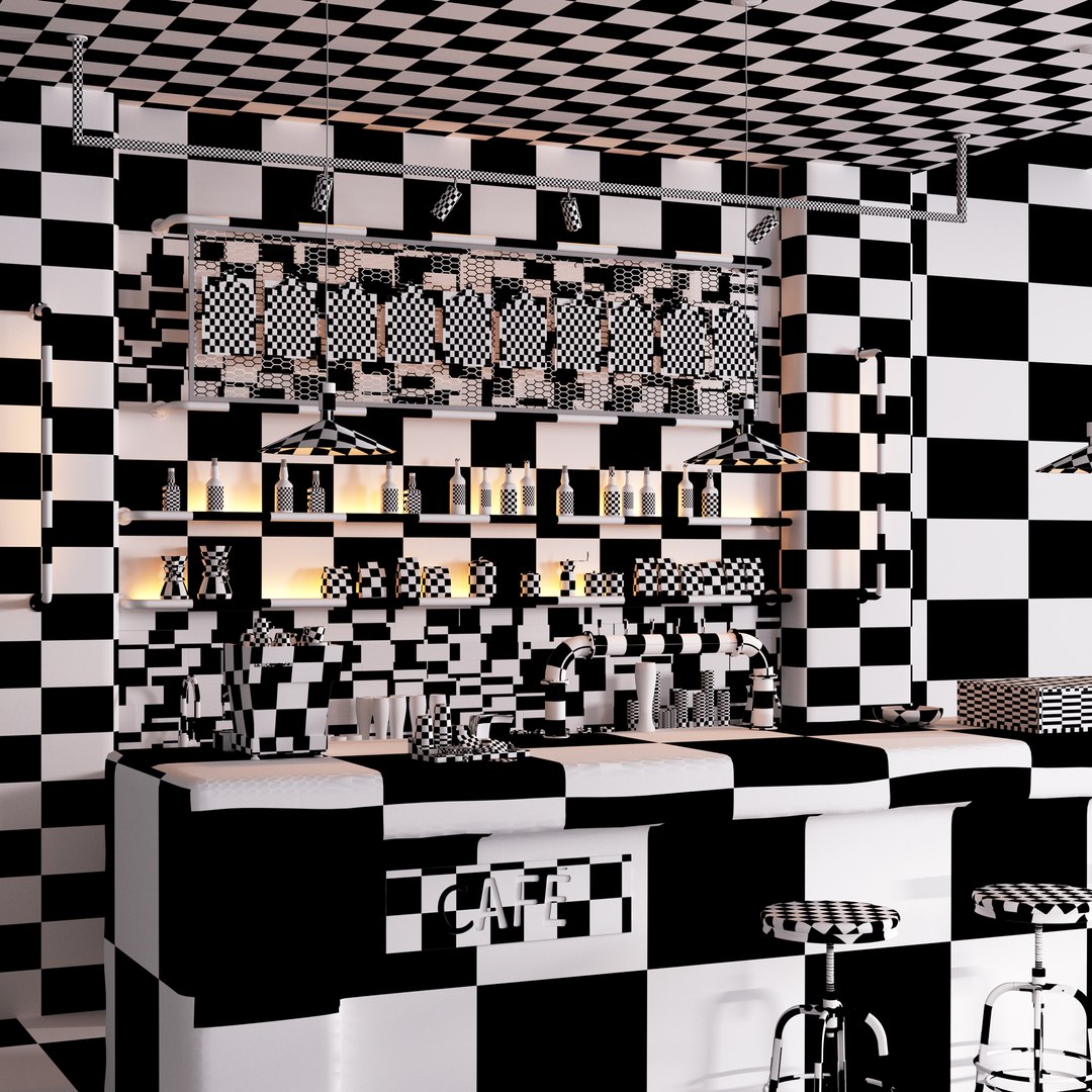 Coffee Shop Counter Model - TurboSquid 2337102