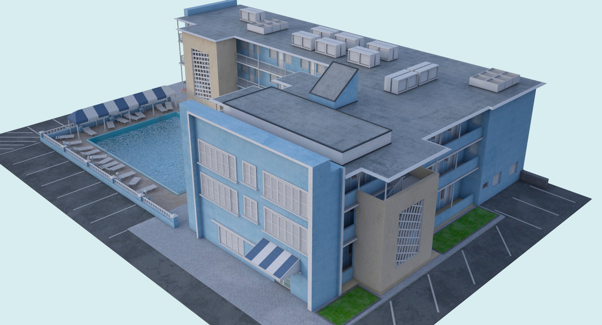 3D motel building - TurboSquid 1236021