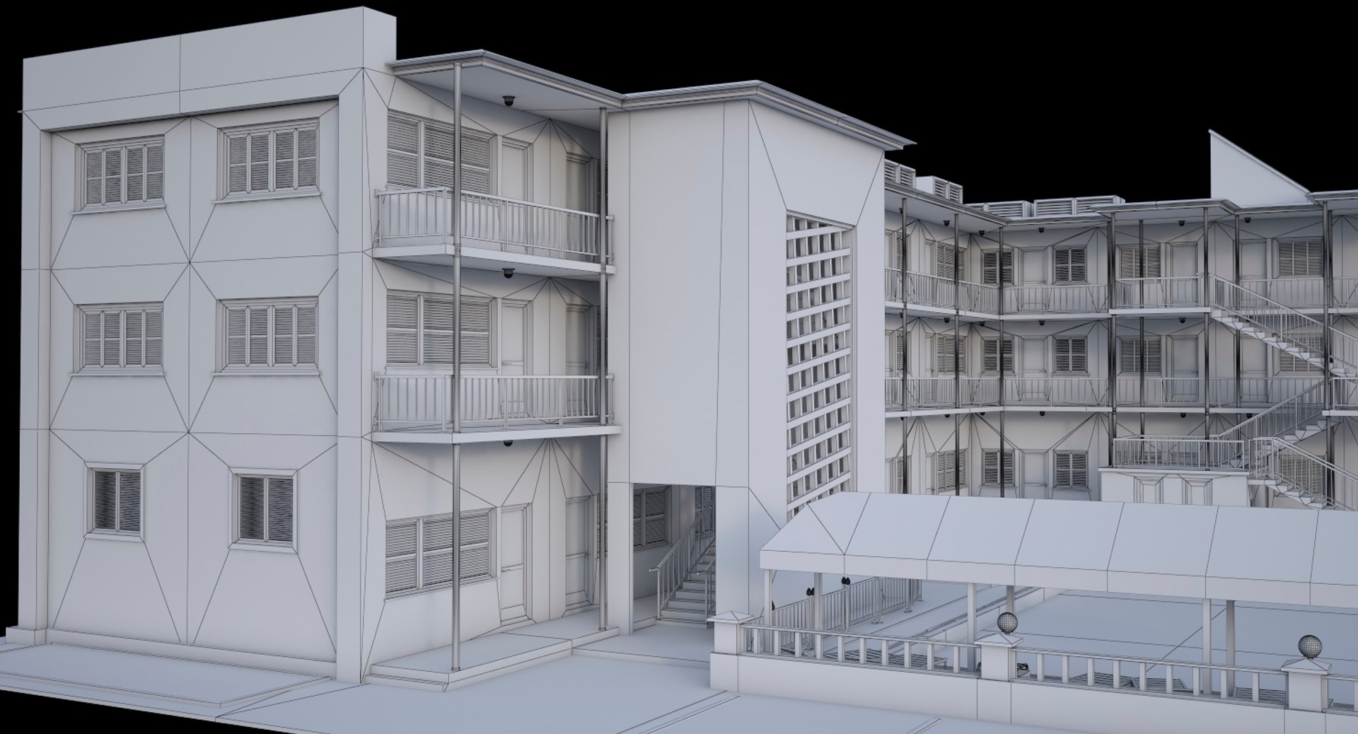 3D motel building - TurboSquid 1236021