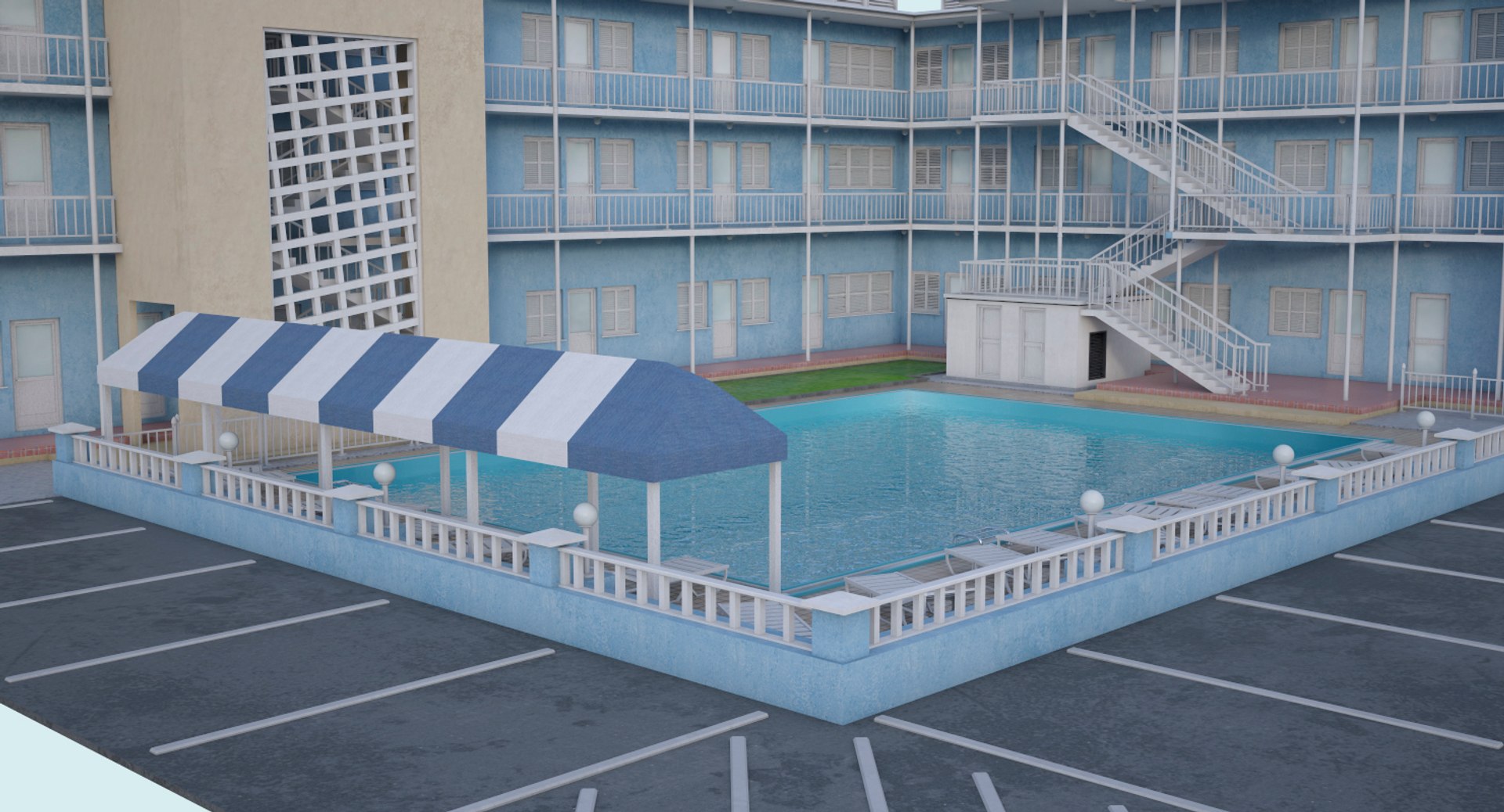 3D motel building - TurboSquid 1236021