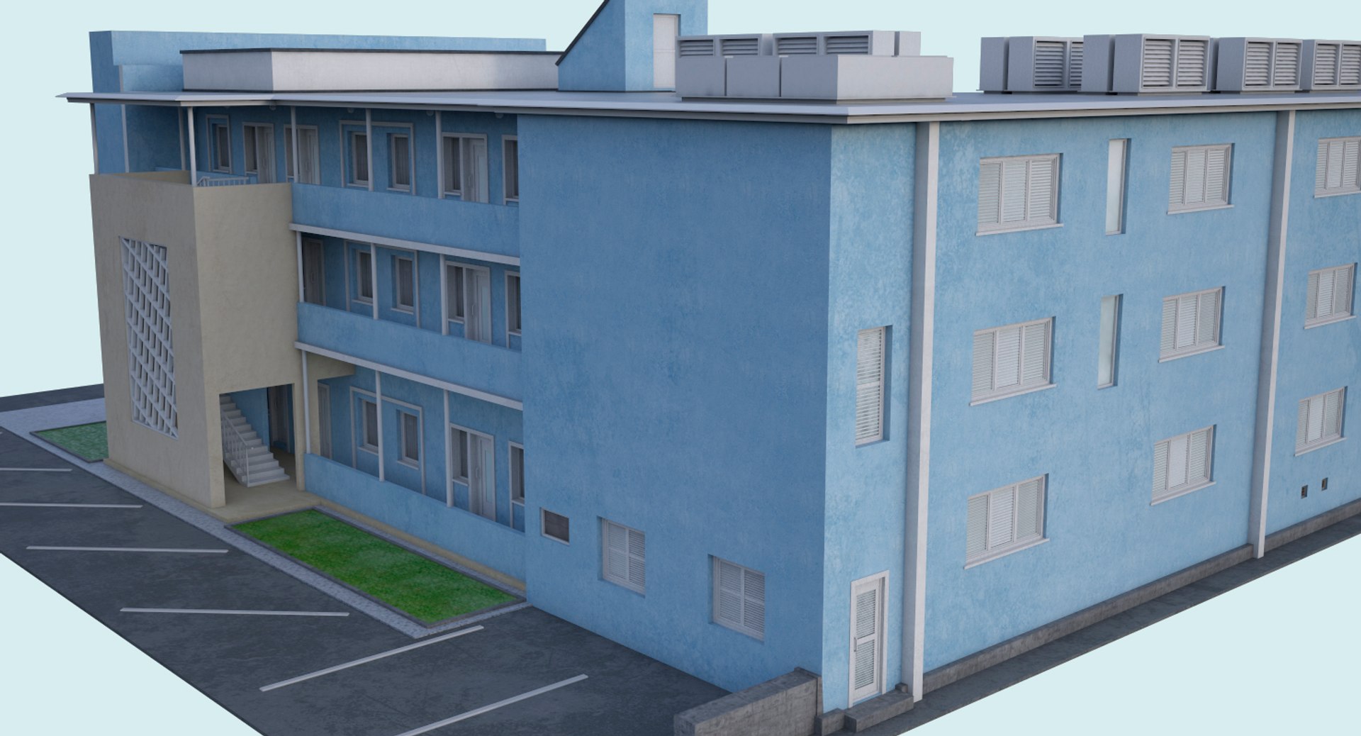 3D motel building - TurboSquid 1236021