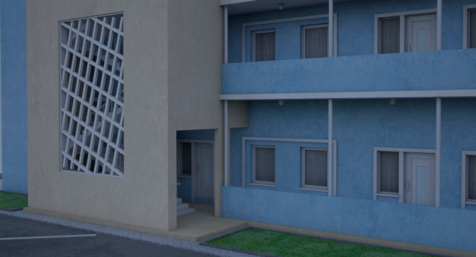 3D motel building - TurboSquid 1236021