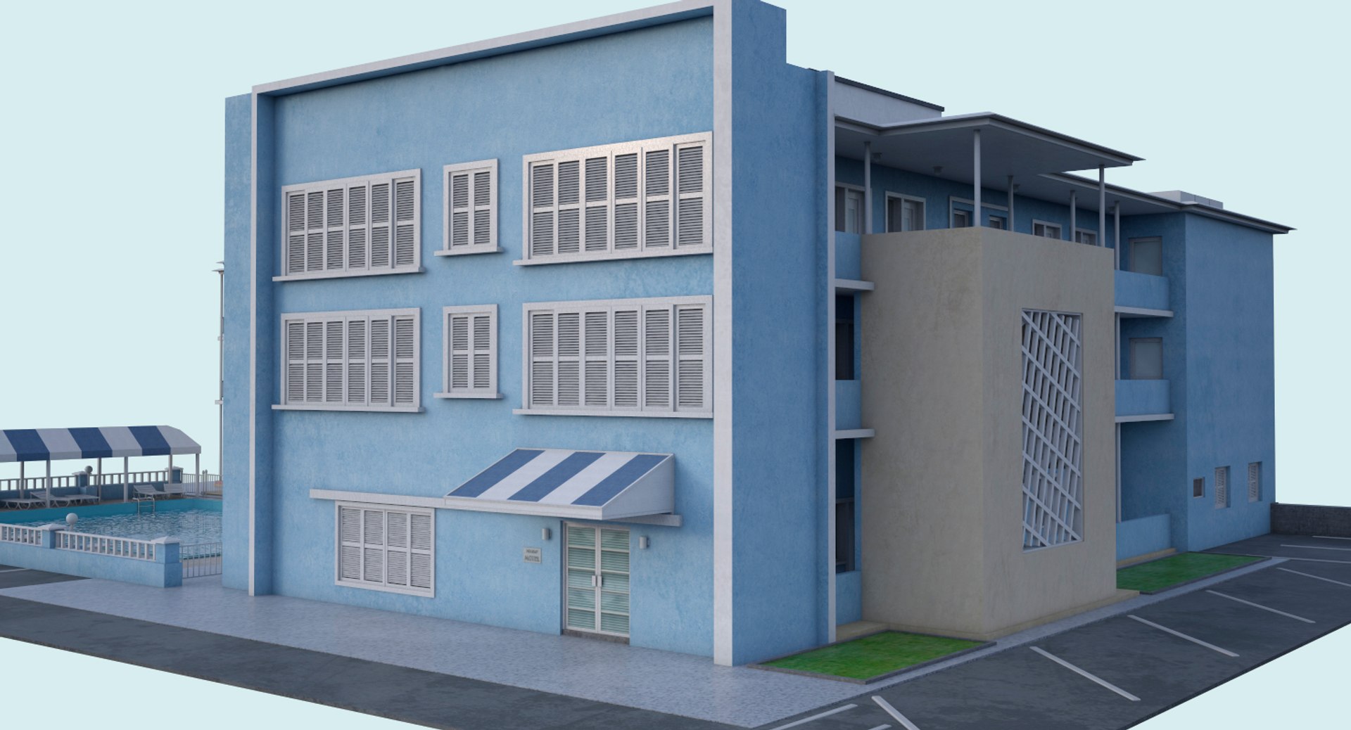 3D motel building - TurboSquid 1236021