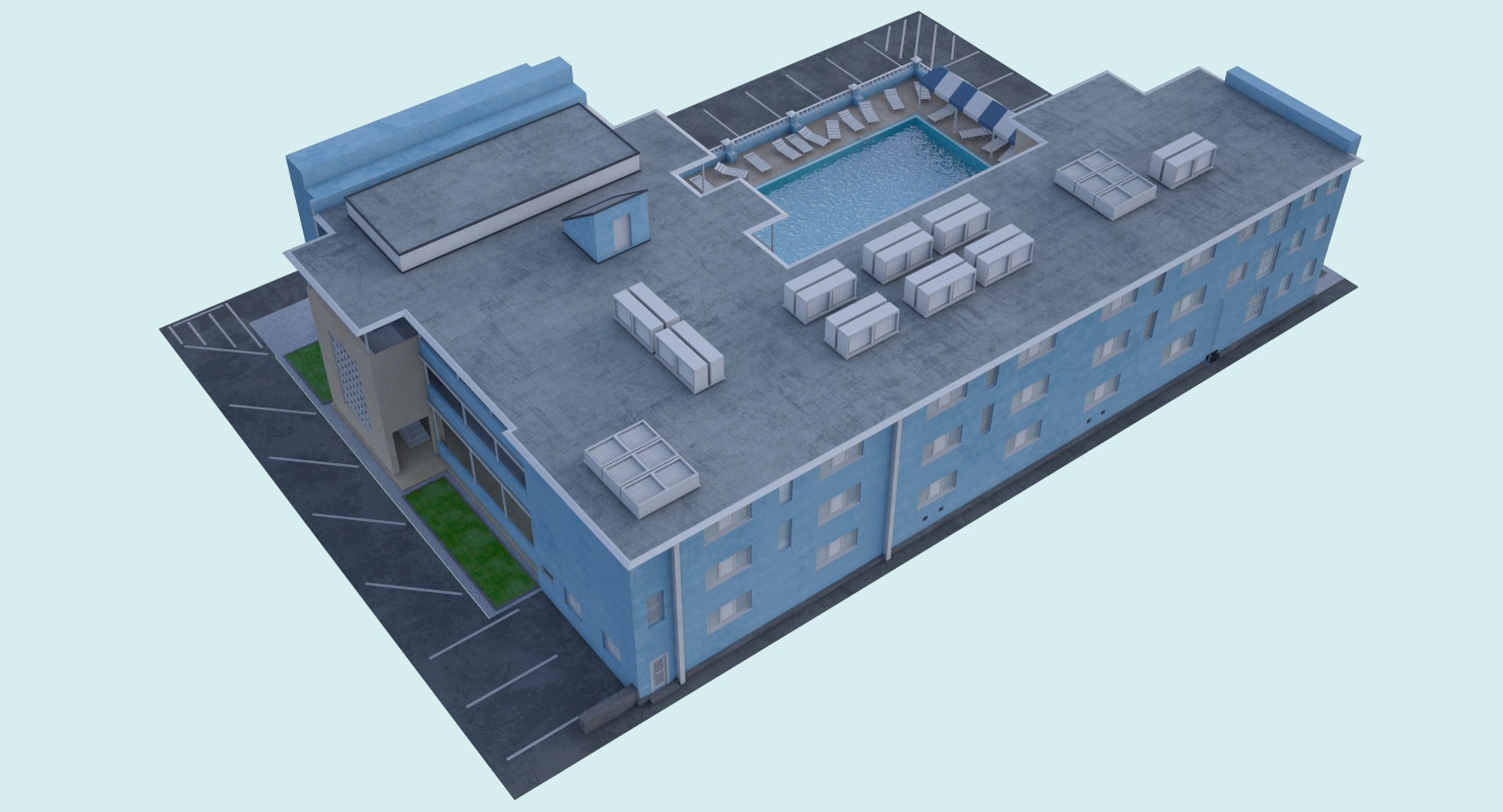 3D motel building - TurboSquid 1236021