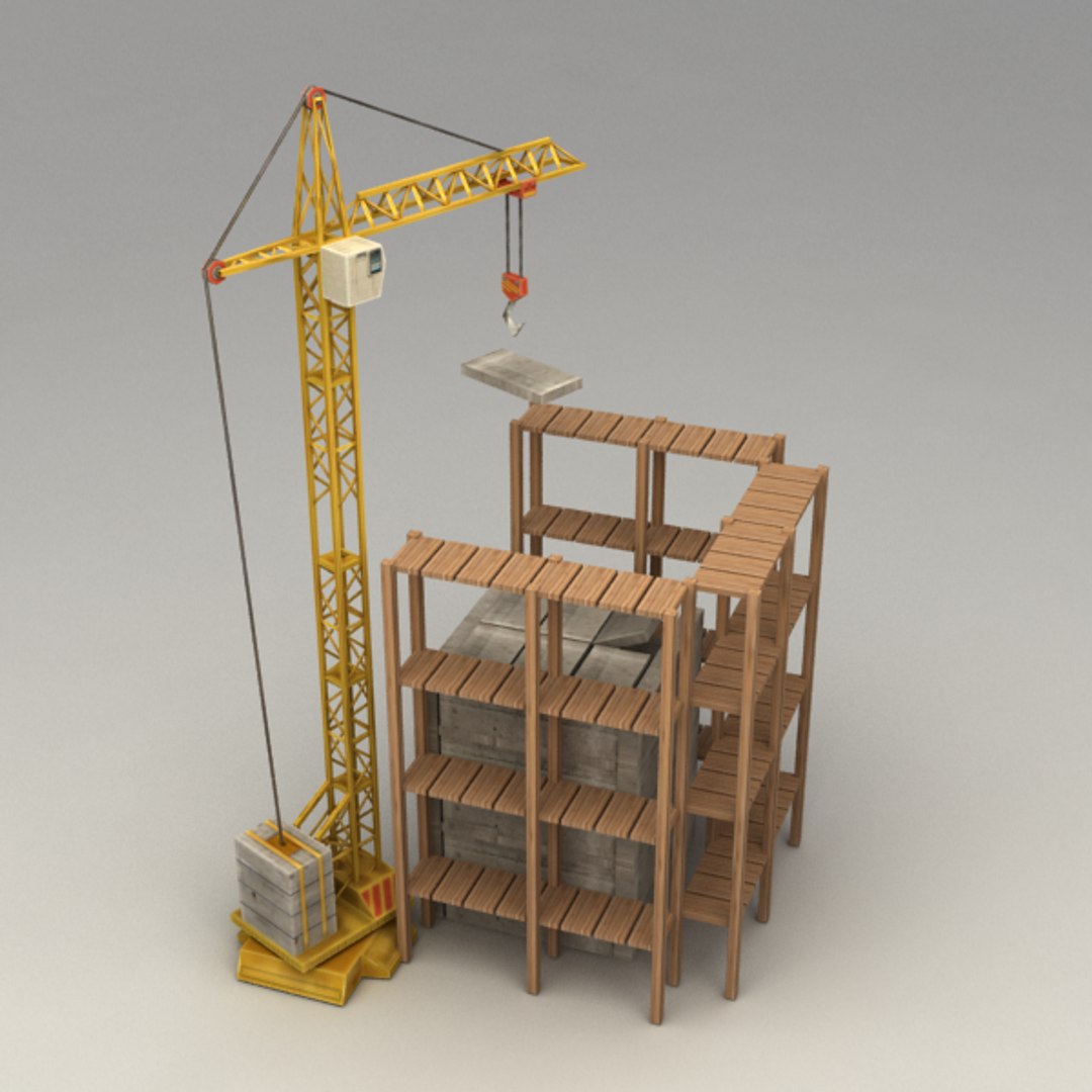 3d Tower Crane Animation Place Model