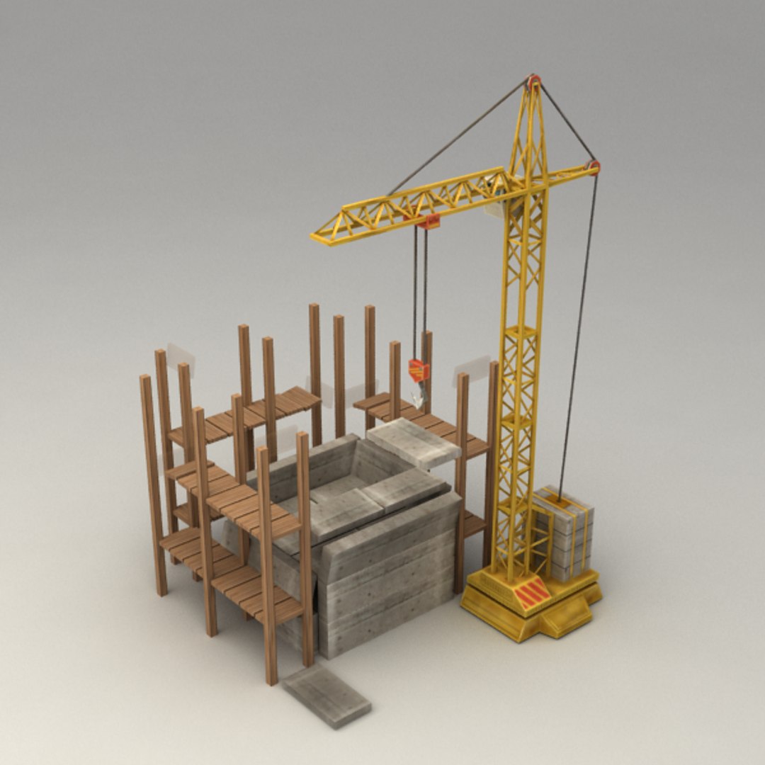 3d Tower Crane Animation Place Model