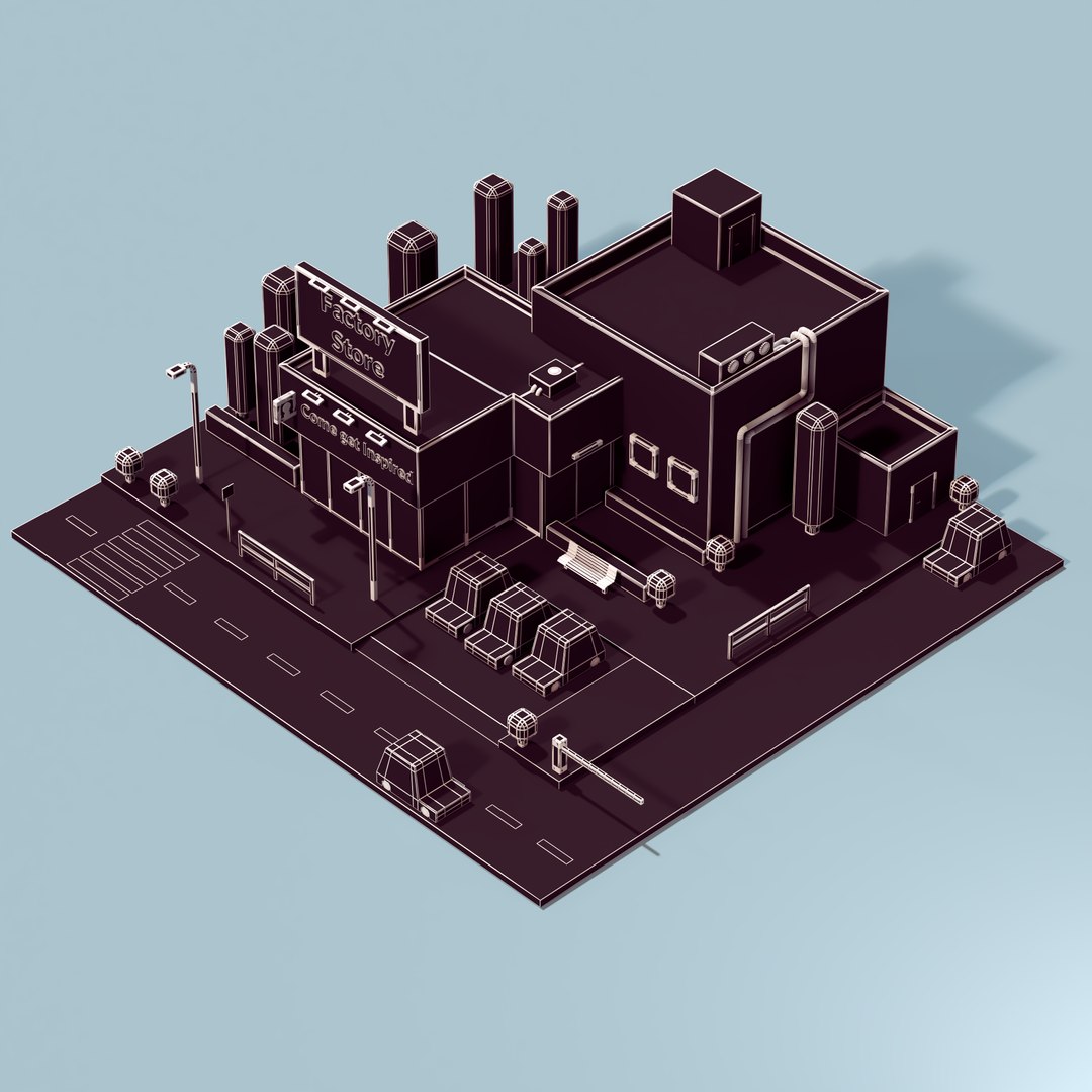 Isometric Stylized Factory 3D Model - TurboSquid 1652712