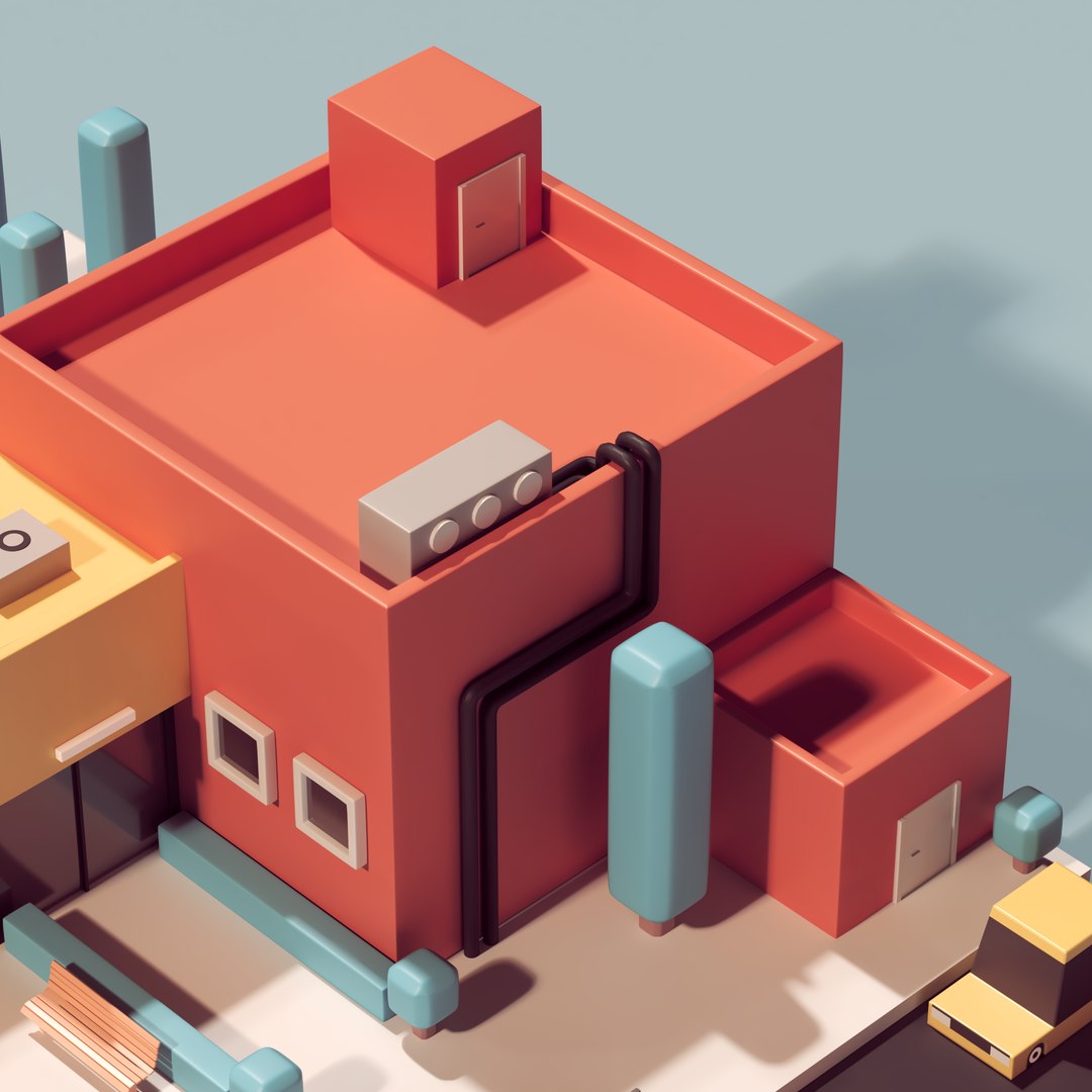 Isometric Stylized Factory 3D Model - TurboSquid 1652712
