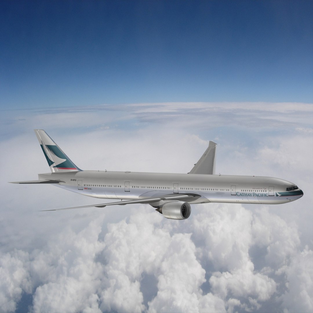 Boeing 777-300er Aircraft Landing 3d Model
