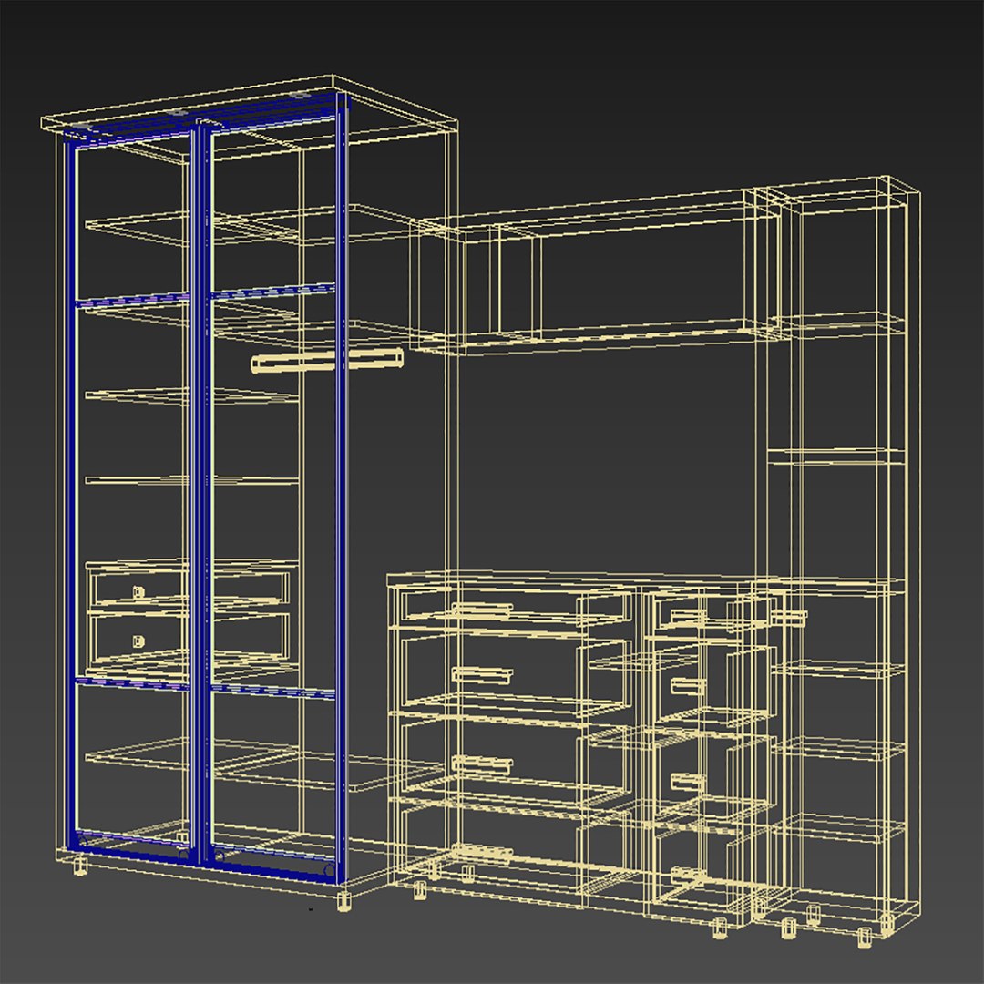 3D Sliding Wardrobe Model - TurboSquid 1421597