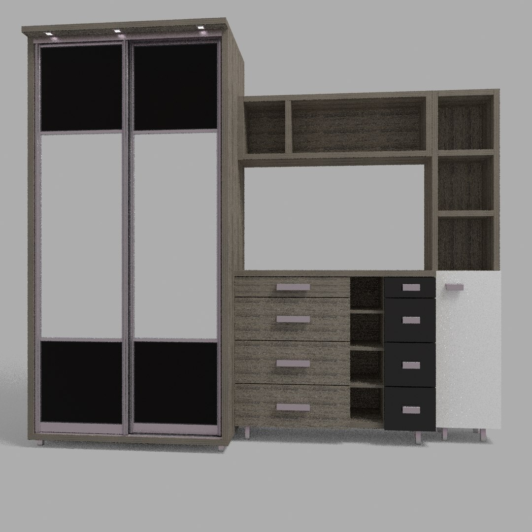 3D Sliding Wardrobe Model - TurboSquid 1421597