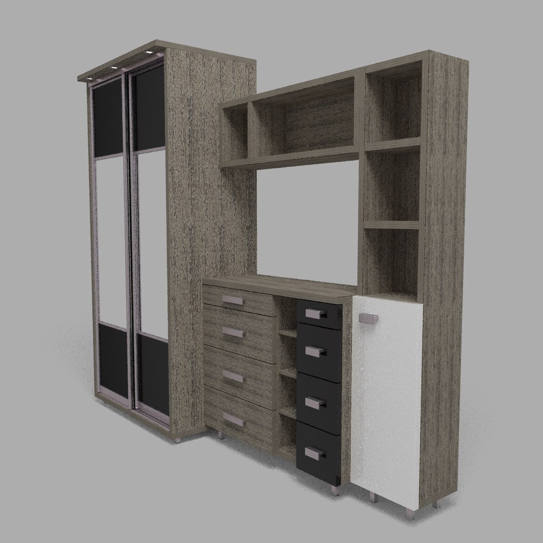 3D Sliding Wardrobe Model - TurboSquid 1421597