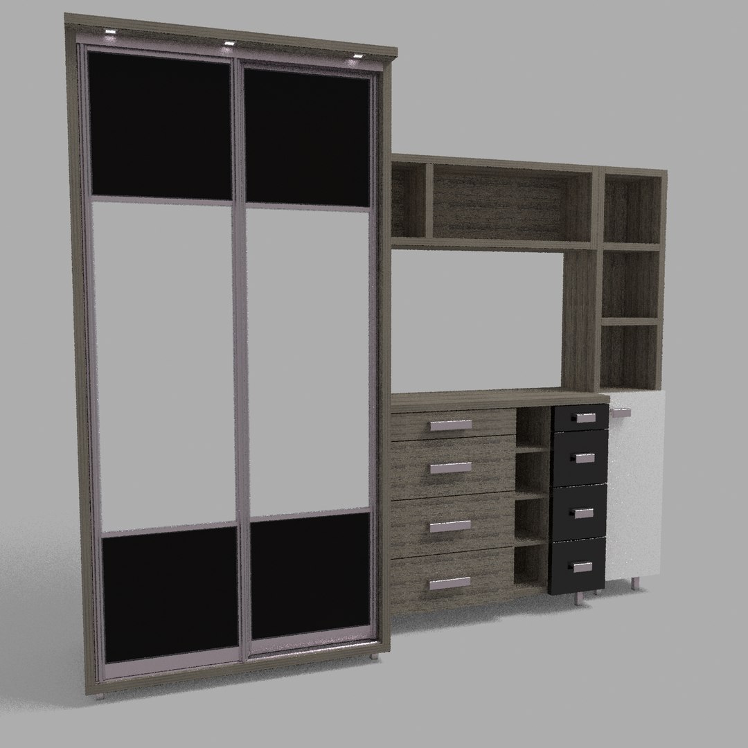 3D Sliding Wardrobe Model - TurboSquid 1421597