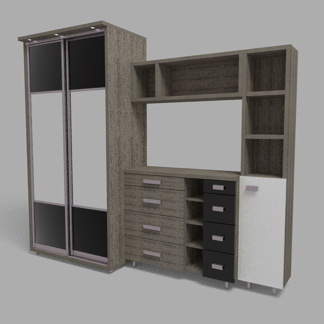 3D Sliding Wardrobe Model - TurboSquid 1421597